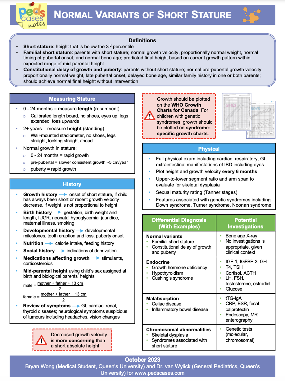 Normal Variants of Short Stature | PedsCases